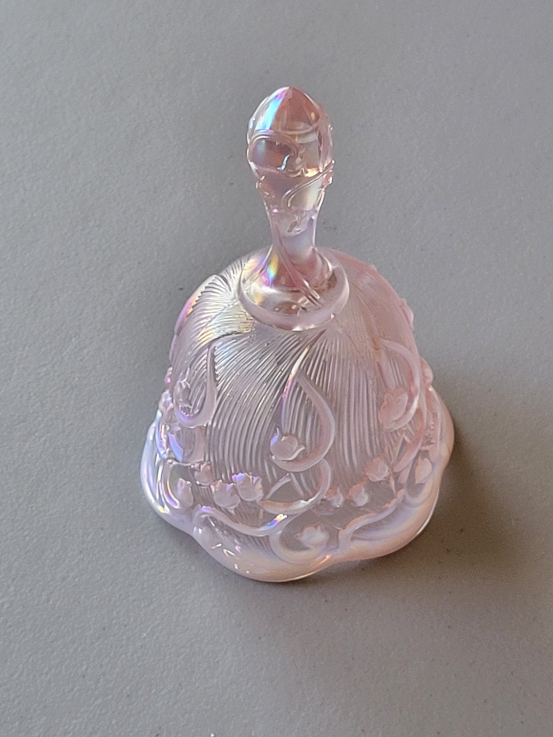 Fenton Opalescent Pink Bell lily of the Valley Iridescent Makers Mark ...