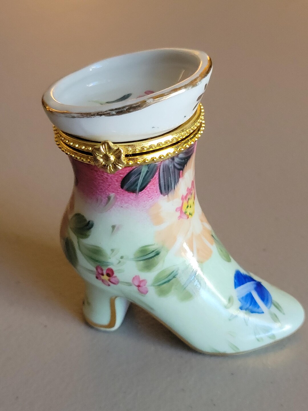 Vintage Formalities by Baum Bros Porcelain Hand Painted Boot Trinket ...