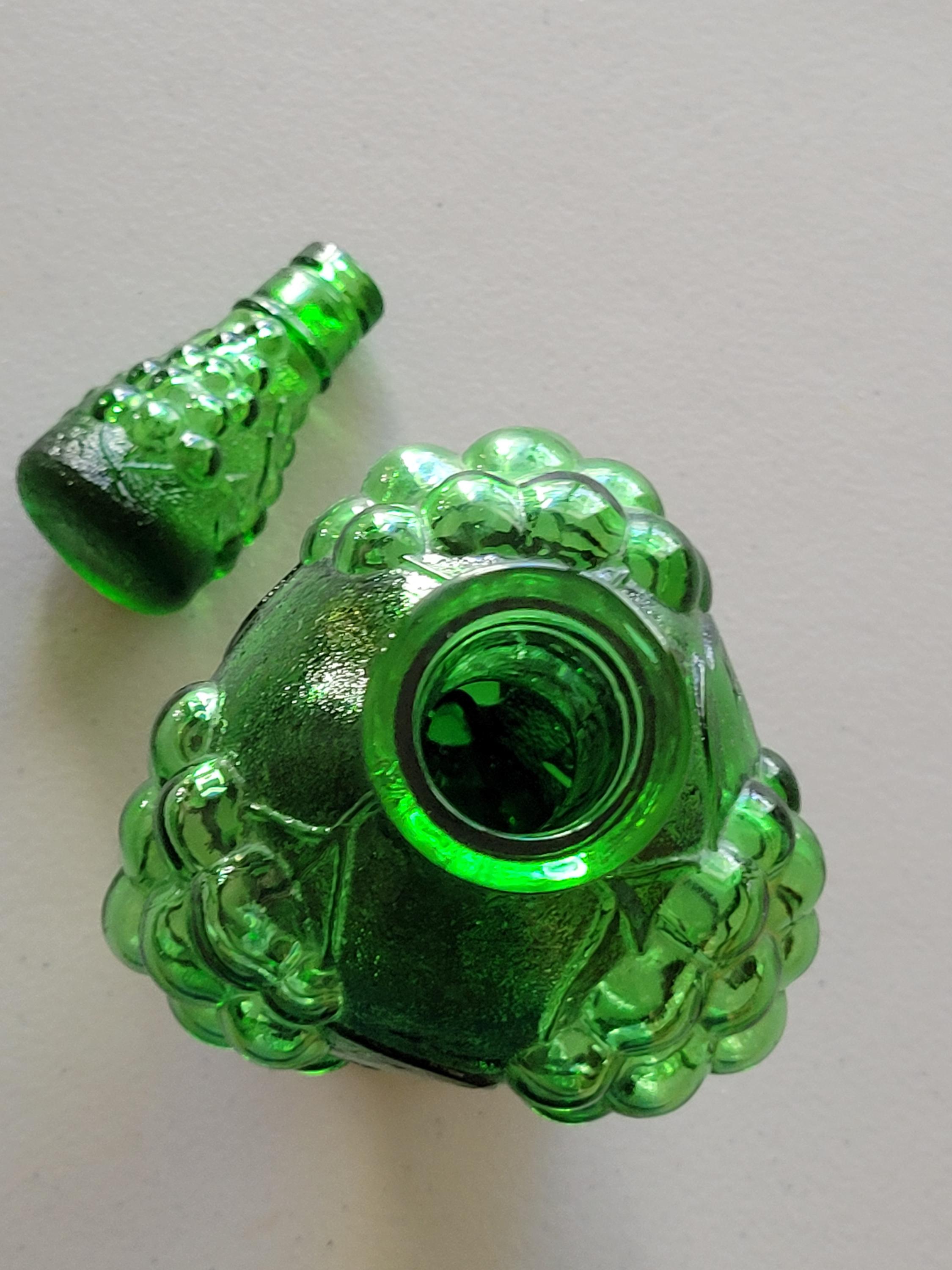 Vintage Italian Empoli Glass Decanter, Cluster of Grapes Shaped ...
