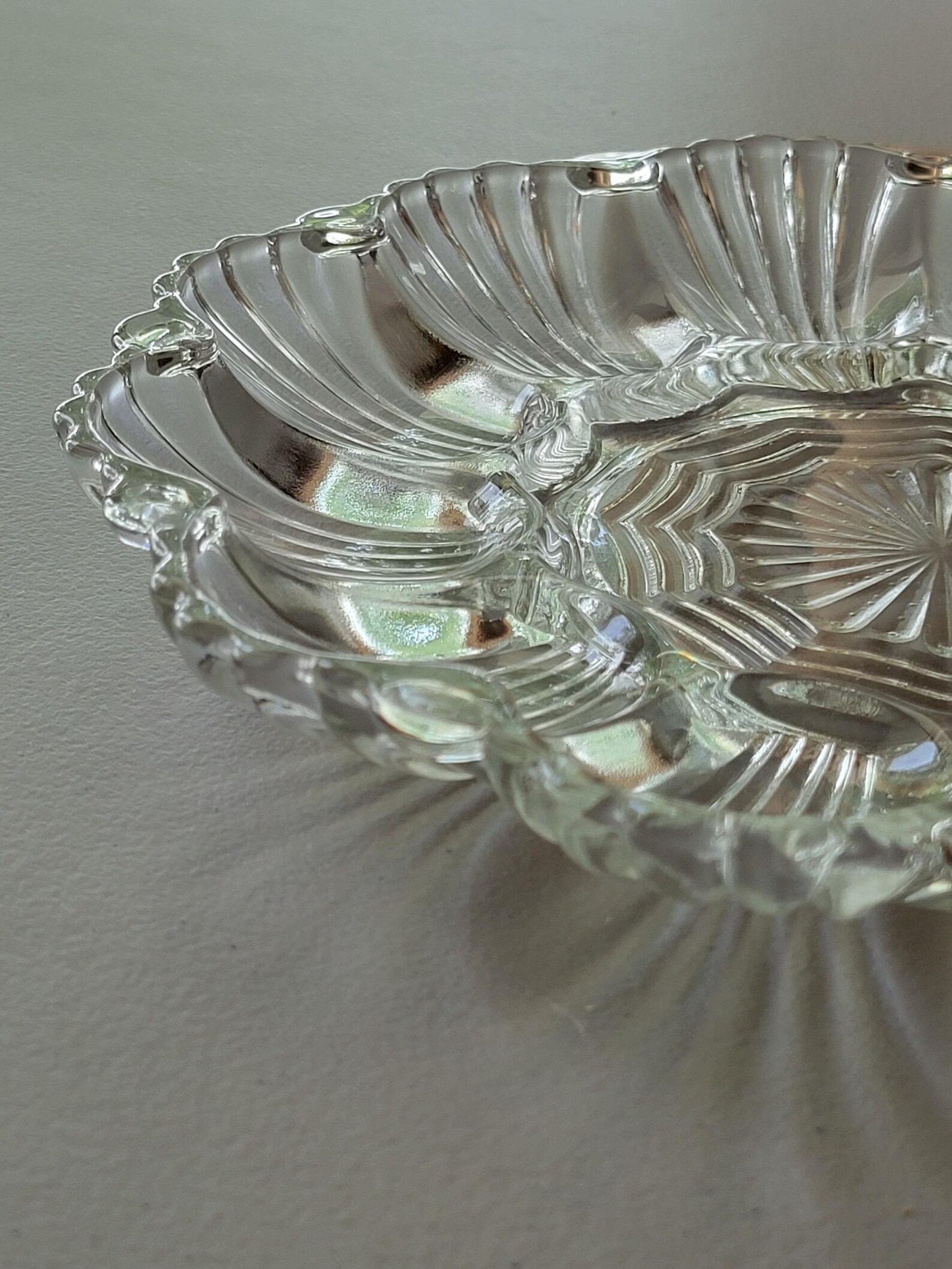 Anchor Hocking Clear Glass Deviled Egg Relish Plate Shell Design ...