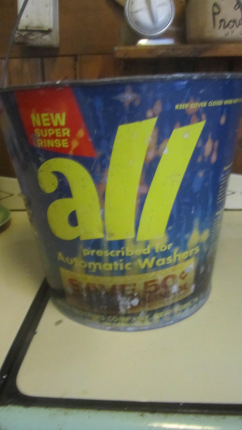 Vintage Laundry Detergent Bucket All Detergent Galvanized - Etsy