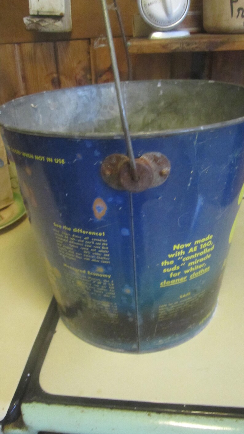Vintage Laundry Detergent Bucket All Detergent Galvanized - Etsy