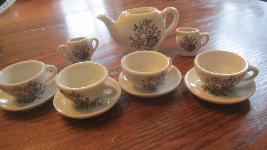 Tiny Tea Set Child Size Tea Set Made in Japan 13 Pieces - Etsy