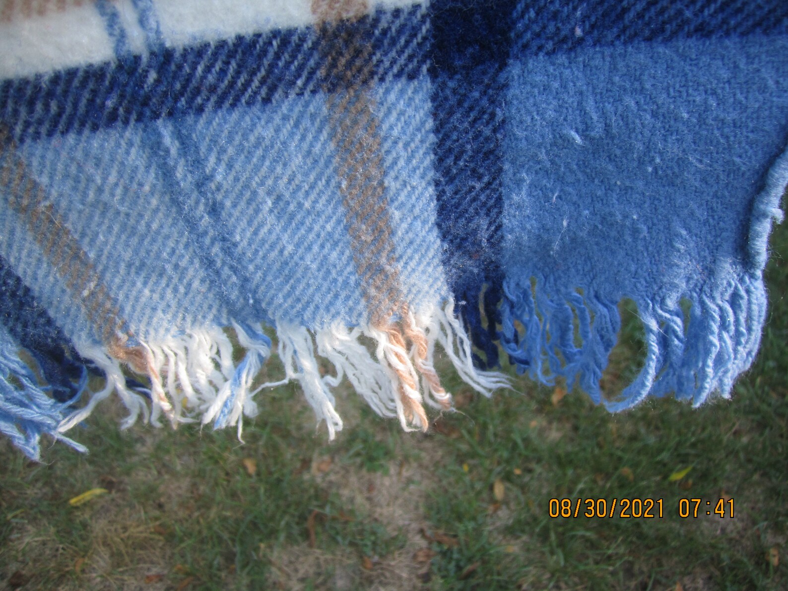 Vintage Blue Plaid Throw Wool Blend Stadium Blanket - Etsy