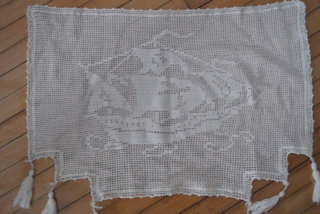 Lovely Filet Piece Crochet Handmade Ship !!SALE!! - Etsy