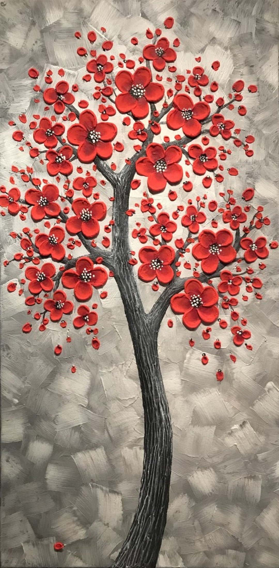 Abstract RED Tree Contemporary Art for the Livingroom - Etsy