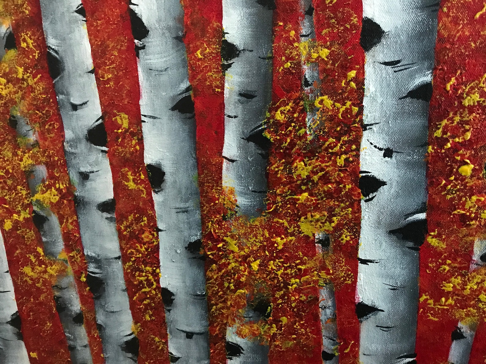 Aspen Tree Wall Art on Canvas Large Abstract Painting Living - Etsy Canada