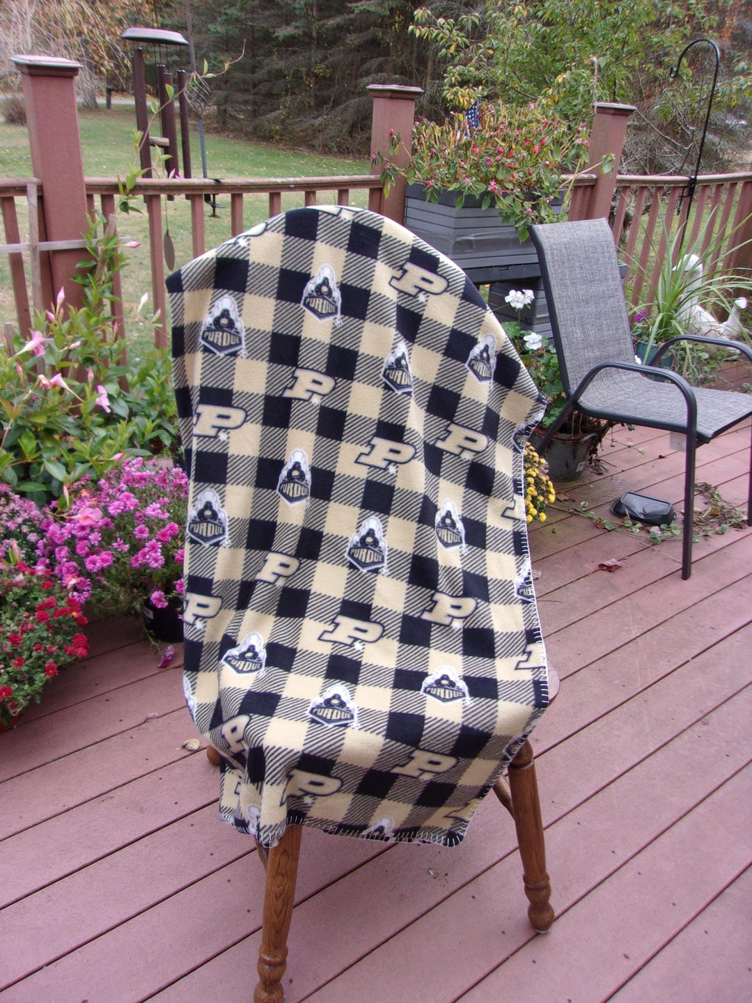 Fleece Throw Purdue Buffalo Plaid - Etsy