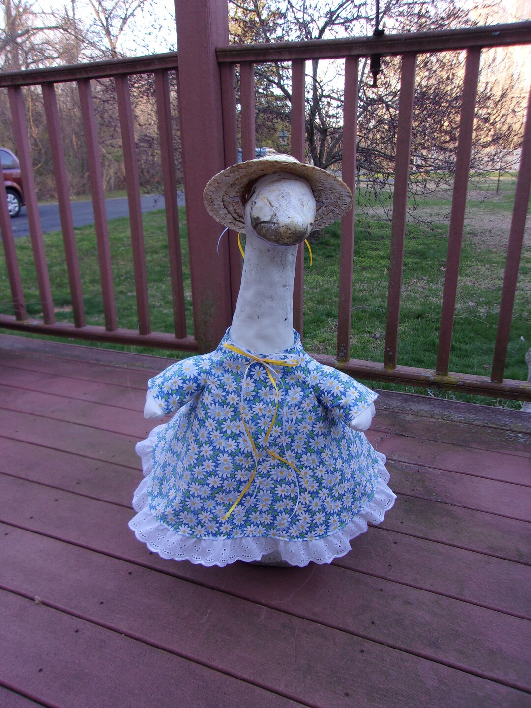 Goose Dress Extra Large (26-27 Inch Goose) - White Flowers on Blue - Etsy