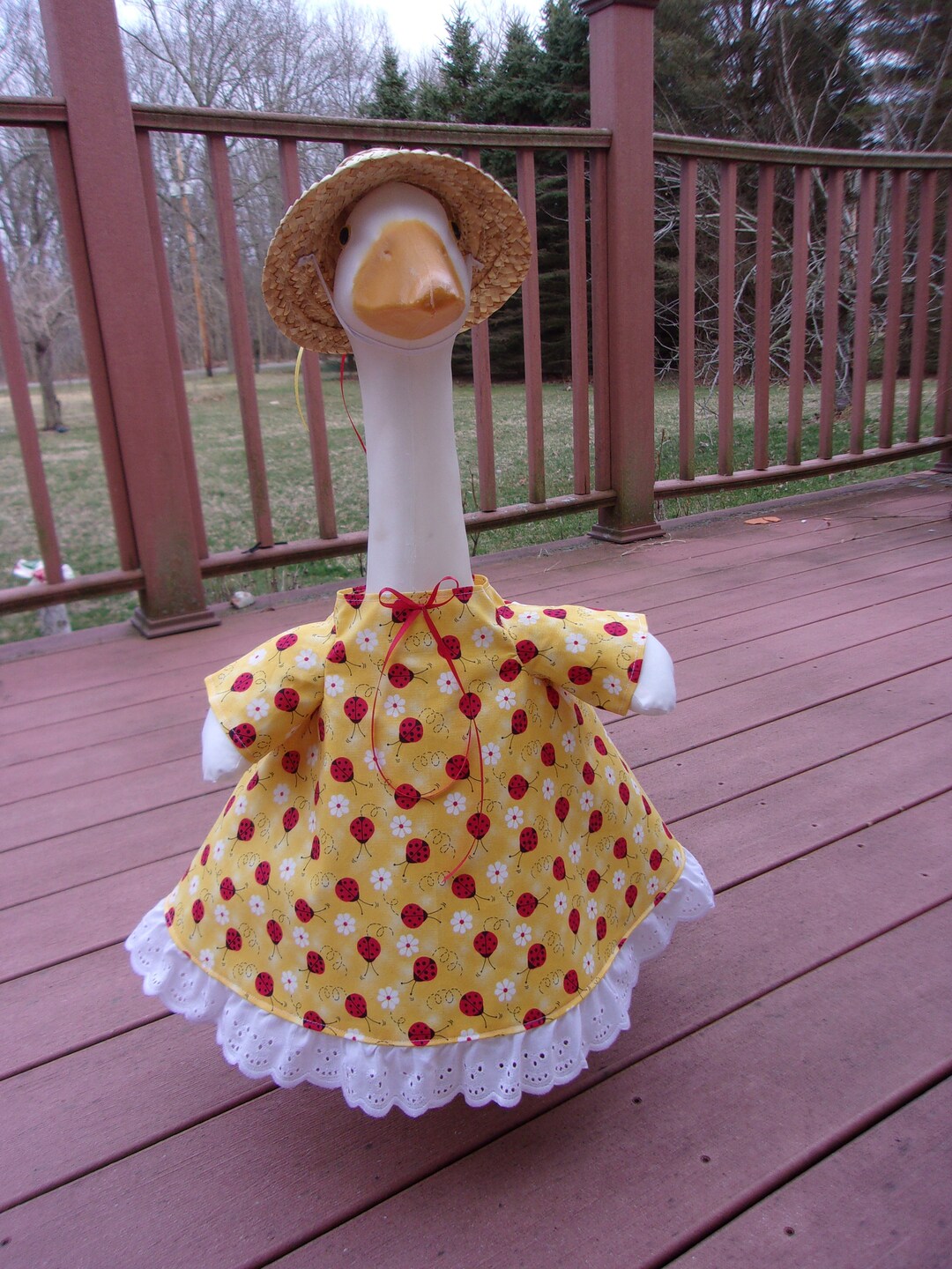 Goose Dress Long (23-26 Inch Goose) - Ladybugs on Yellow - Etsy