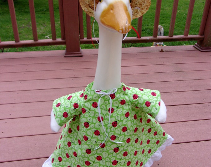 Goose Dress Long 23-26 Inch Goose Ladybugs on Green Long - Etsy
