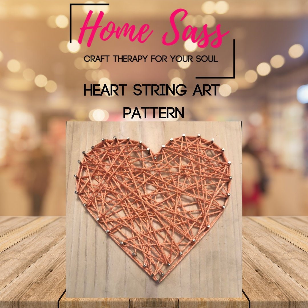 Heart String Art Pattern and DIY Instructions Instant Download | Etsy