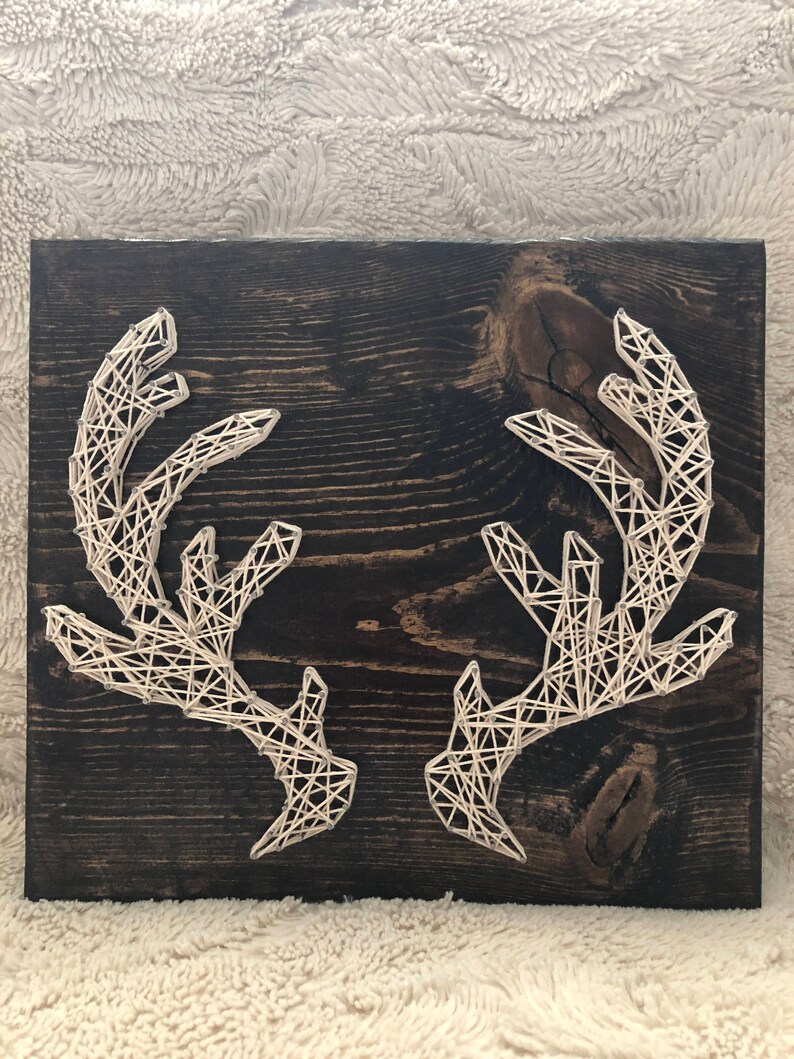 Deer Antlers String Art Pattern and DIY Instructions Instant | Etsy