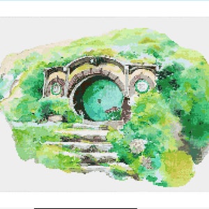 Cross Stitch Pattern - Bag End - Watercolor - the Hobbit and the Lord ...