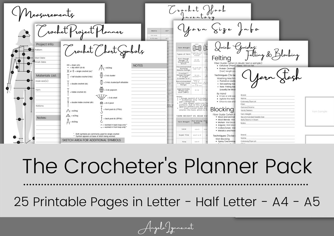 The Crocheter's Planner 25 Printable Pages/planner - Etsy