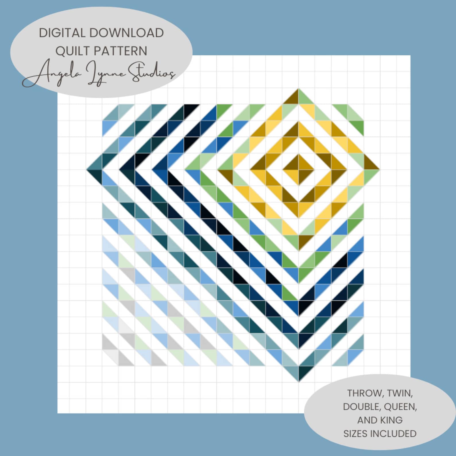 Quilt Pattern Diamond Burst HST Quilt - Etsy
