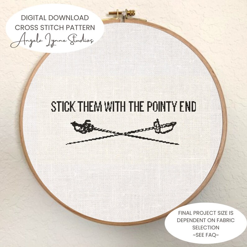 Cross Stitch Pattern Stick Them With the Pointy End - Etsy