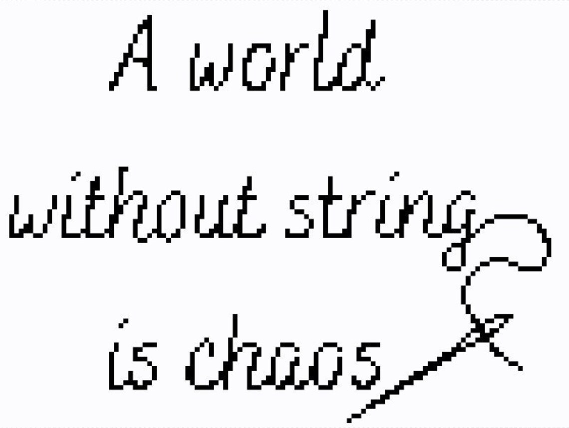 Cross Stitch Pattern A World Without String is Chaos Mouse | Etsy