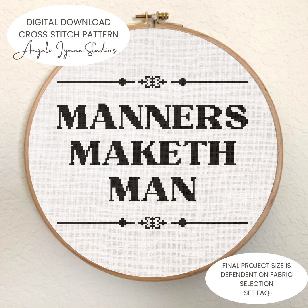 Cross Stitch Pattern Manners Maketh Man Kingsman - Etsy