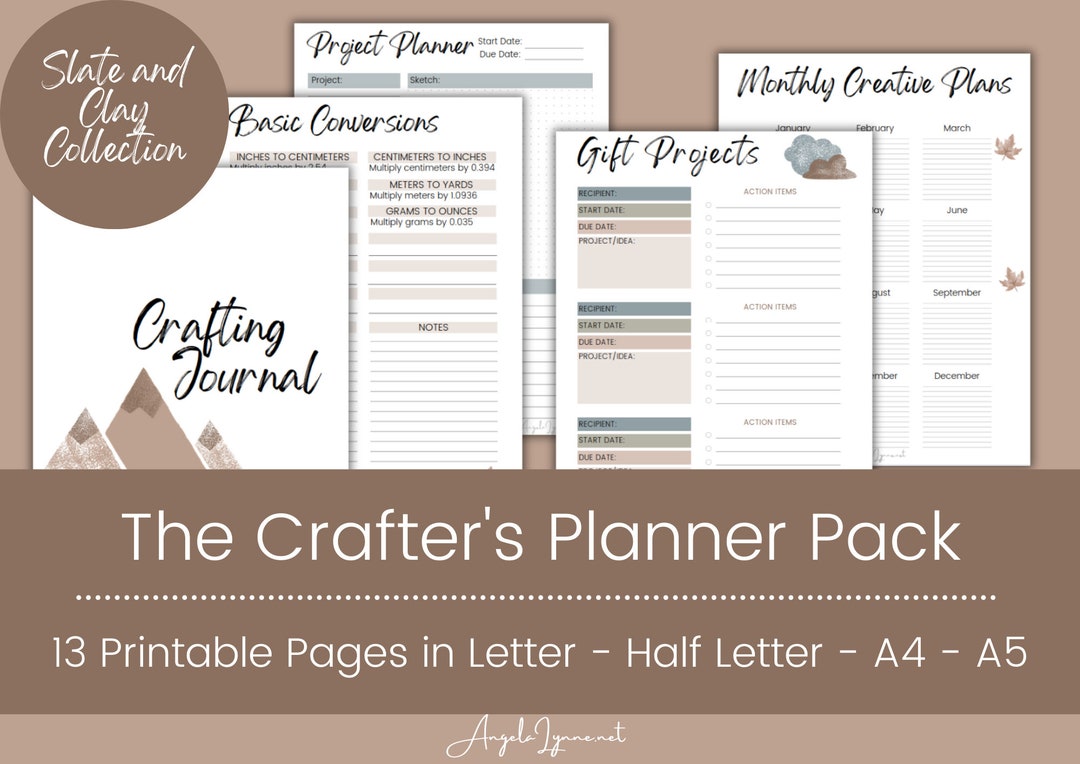 The Crafter's Planner - 13 Printable Pages/planner Inserts - Instant ...