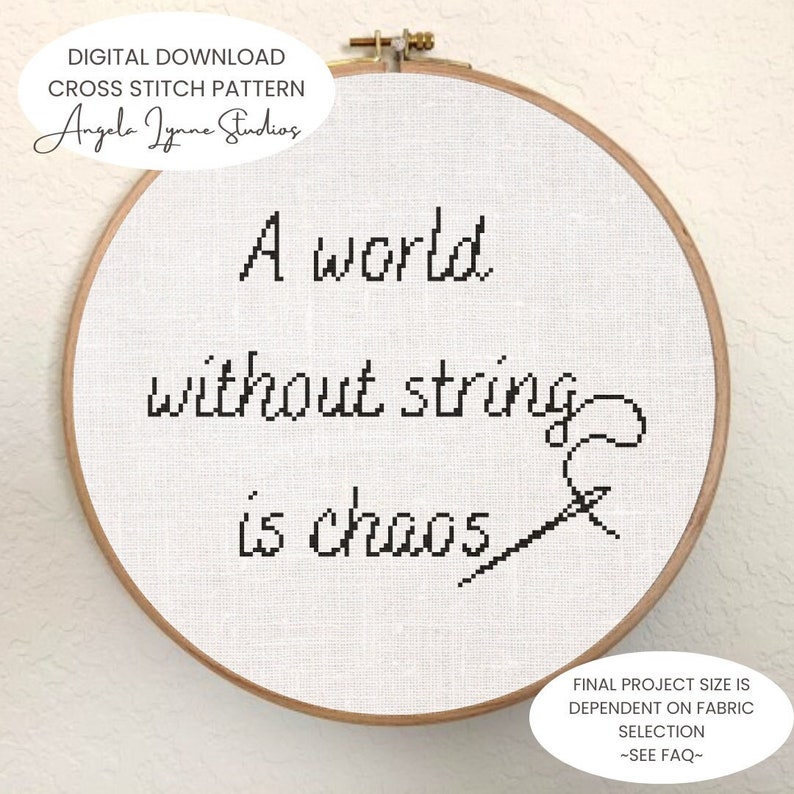 Cross Stitch Pattern A World Without String is Chaos Mouse Hunt - Etsy