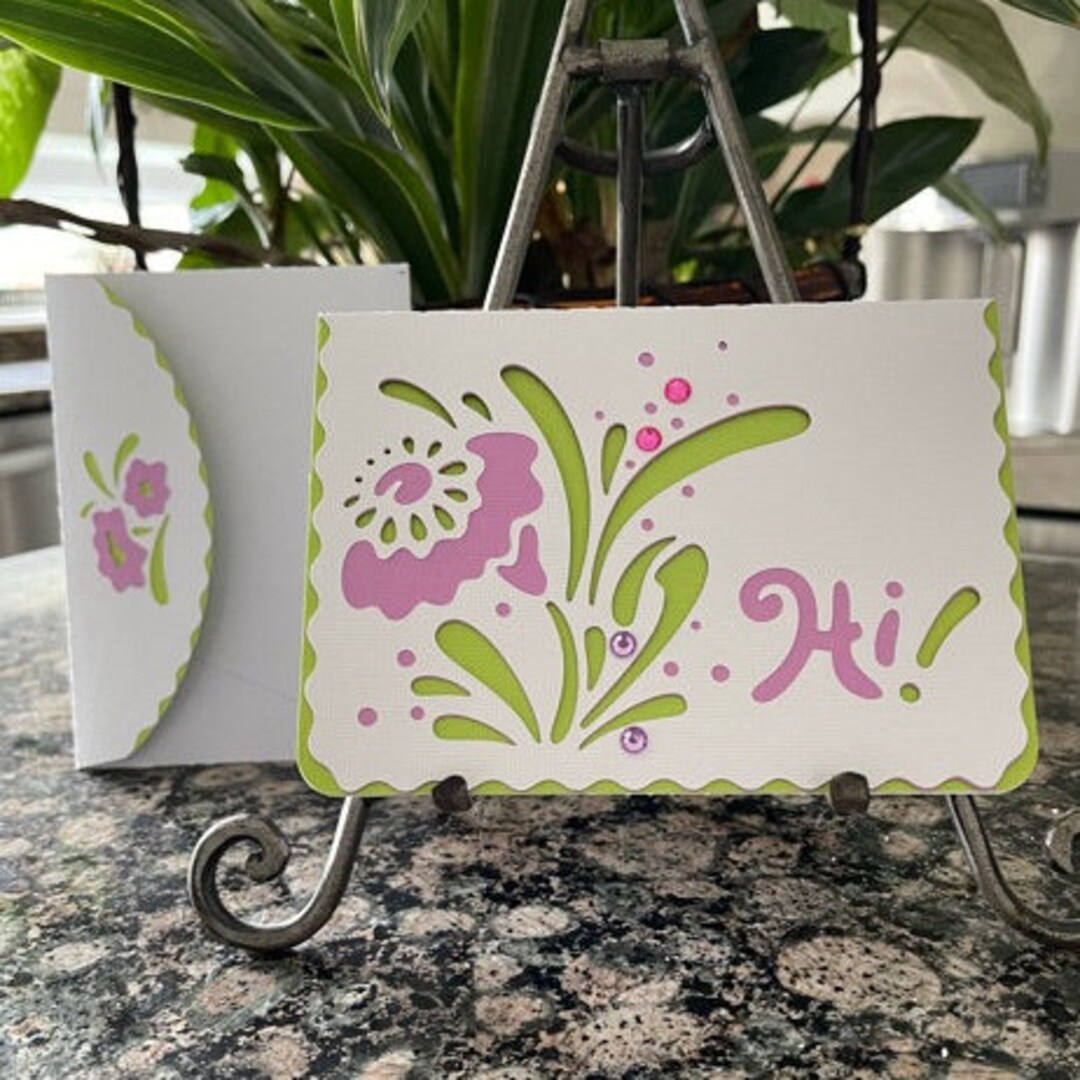 Hi ! Greeting Card, Birthday, Get Well, Blank Inside, 80lb Cardstock ...