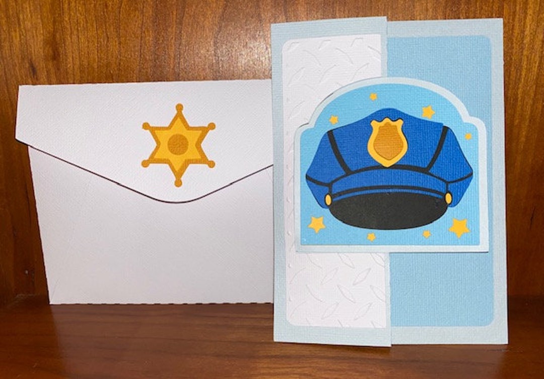 First Responder Police, Flip Card, Thank You, Blank Inside, Cardstock ...