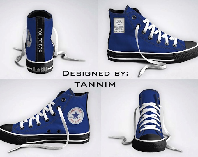 The ORIGINAL Custom Police Box Converse Chucks - Etsy