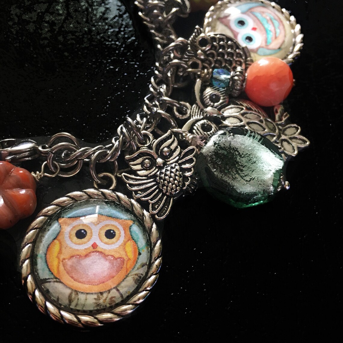 Owl Charm Bracelet Chi Omega Charm Bracelet Wisdom Charm - Etsy