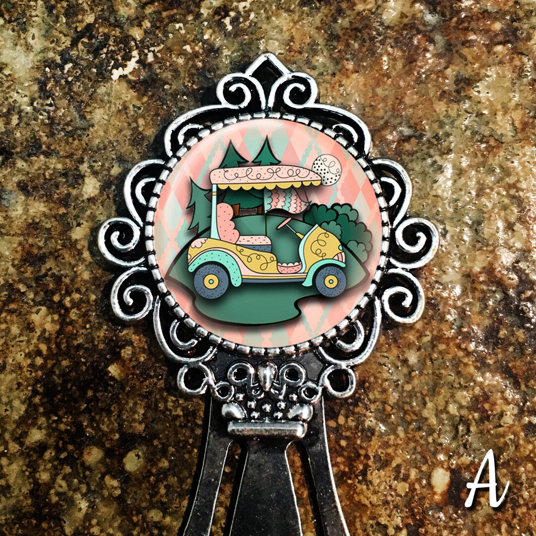 Golf Bookmark, Golfing Bookmark, Golf Pro Bookmark, Female Golf Glass ...