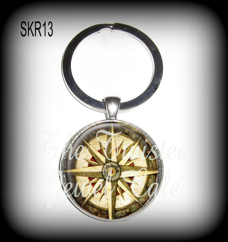 Compass Rose Key Ring Choice of 2 Designs Choice of 2 - Etsy