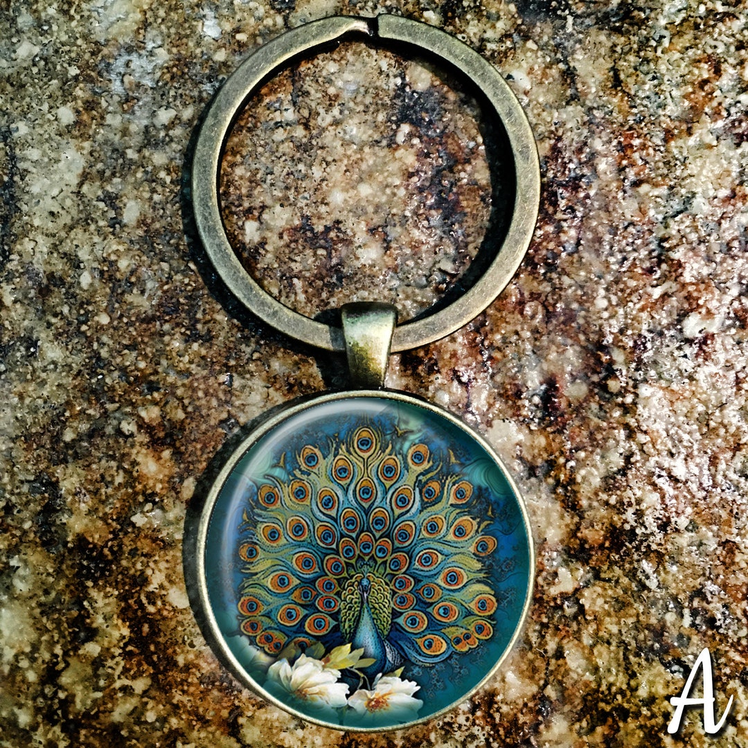 Peacock Key Ring, Beautiful Bird Key Ring, Peafowl Key Ring, Peacock ...