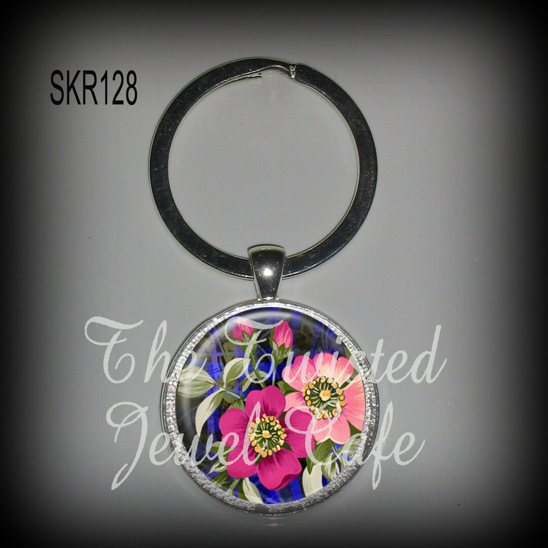 Flower Key Ring Pink Flower Key Ring White Flower Key Ring - Etsy