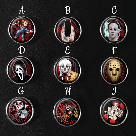 Horror Movie Snap Image Scary Movie Snap Button IT Snap | Etsy