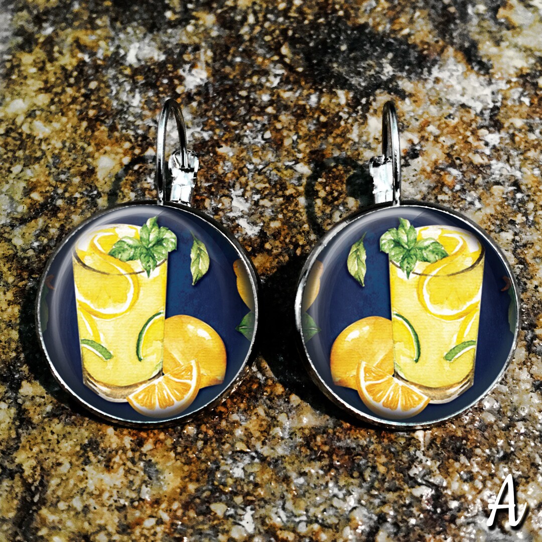 Lemon Earrings, Lemon Tree Earrings, Lemonade Earrings, Lemon Fruit ...