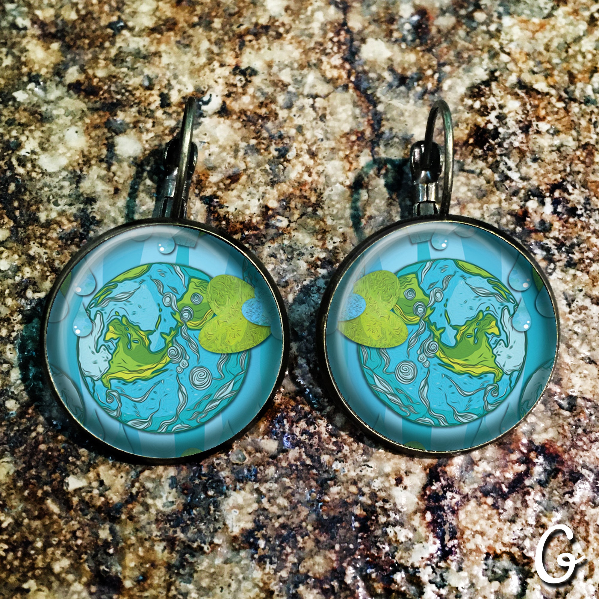 Earth Day Earrings Planet Earth Earrings Reduse Reuse | Etsy
