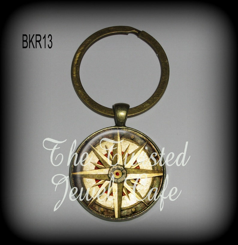Compass Rose Key Ring Choice of 2 Designs Choice of 2 - Etsy
