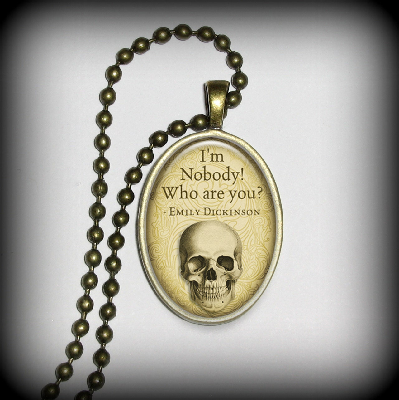 Emily Dickinson Death Stopped for Me Pendant Charm, Literary Pendant ...