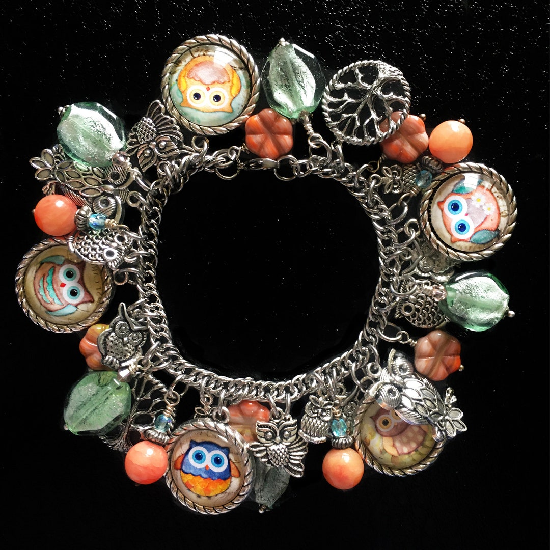 Owl Charm Bracelet, Chi Omega Charm Bracelet, Wisdom Charm Bracelet ...