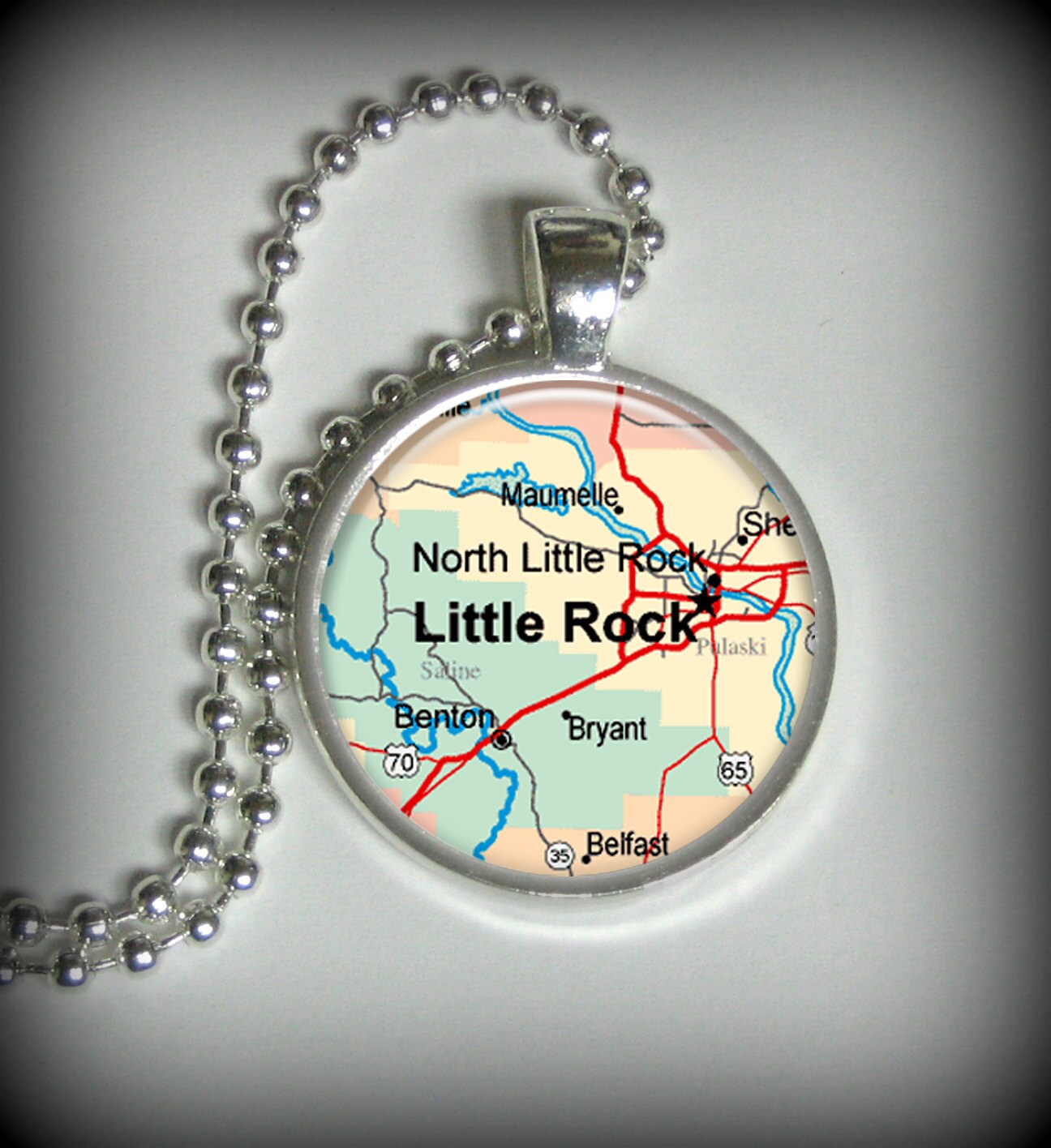 Ann Arbor Michigan Map Pendant in Silver, Road Map Pendant, City ...