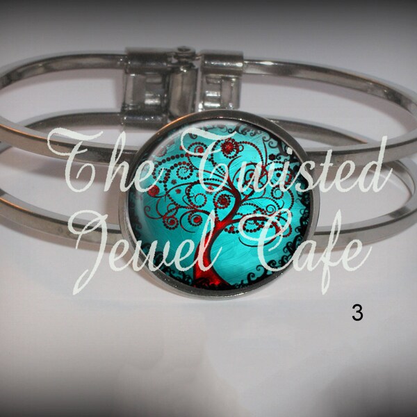 Turquoise Sterling Silver Cuff Tree of Life Bracelet - Etsy