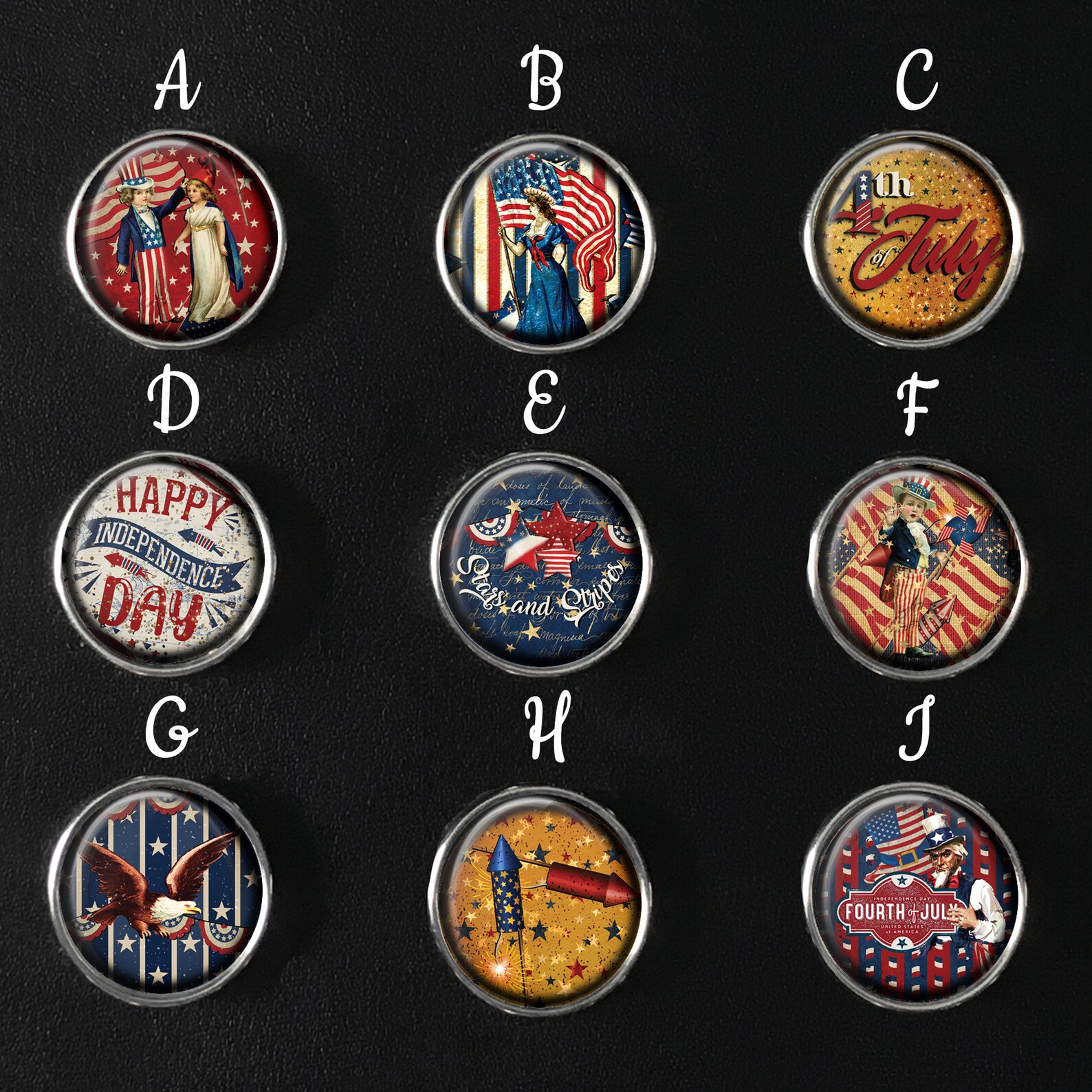 Vintage Fourth of July Snap Button Fireworks Image - Etsy