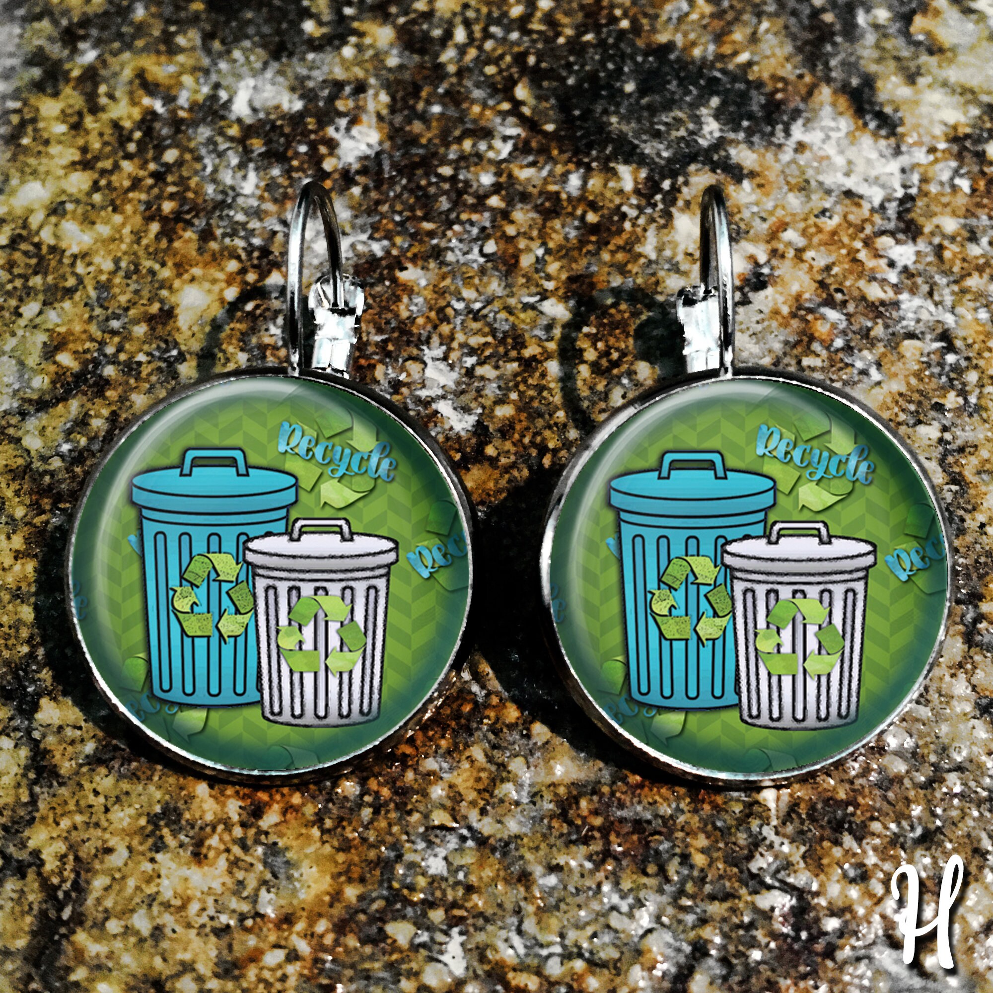 Earth Day Earrings Planet Earth Earrings Reduse Reuse | Etsy