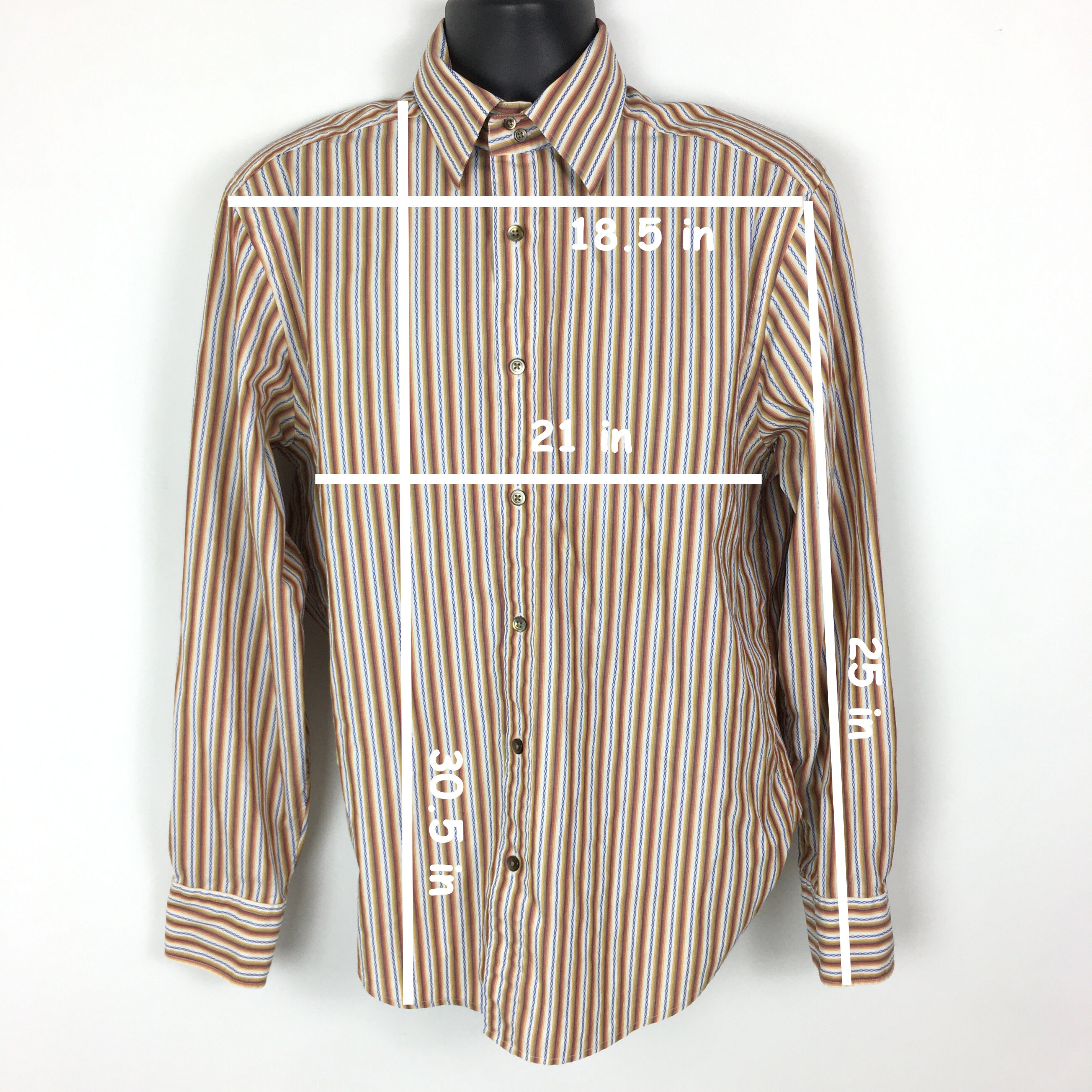 90s Button up Shirt Mens Striped Shirt Vintage Long Sleeve - Etsy UK