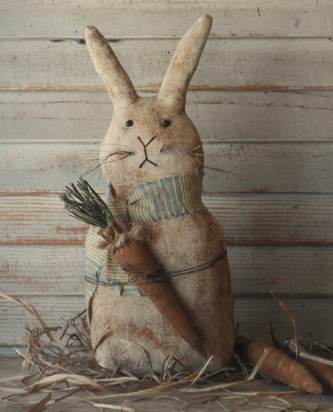 Primitive Grungy White Bunny Sitter for Spring Primitive Spring Decor ...