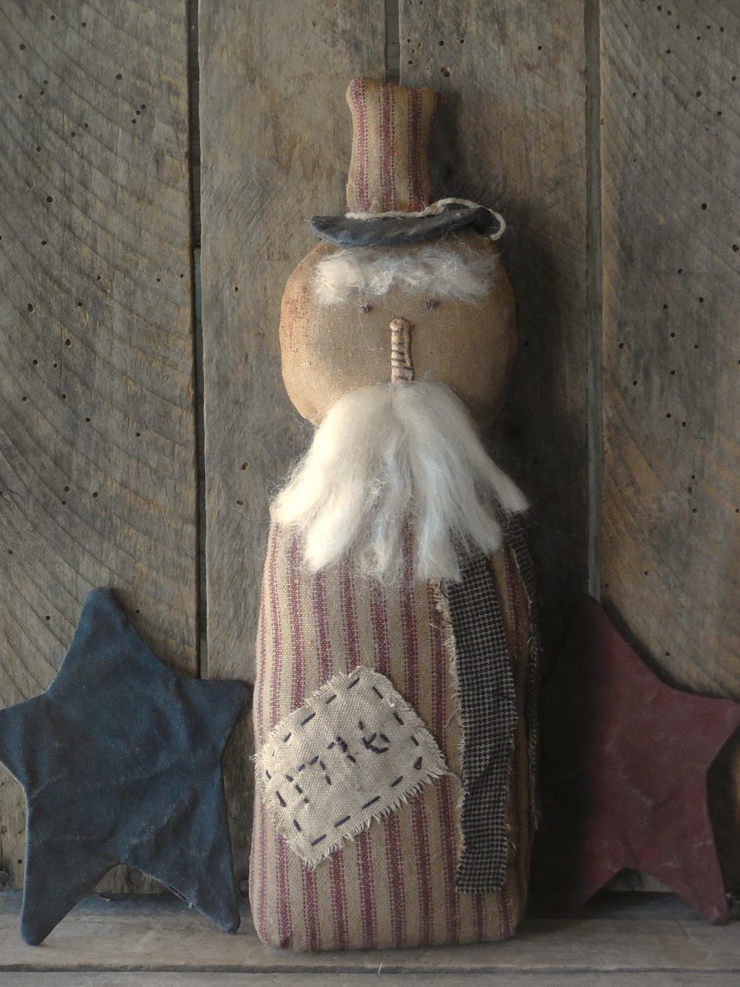 Uncle Sam Stump Sitter Doll ~ Primitive Americana ~ Farmhouse Americana ...