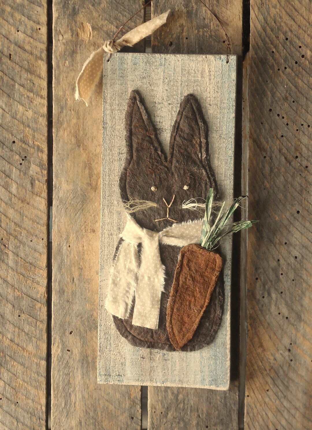 Primitive Spring Hare Hanger - Primitive - Farmhouse Easter Decor - Etsy