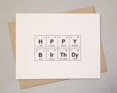 Happy Birthday Card Periodic Table of the Elements hppy | Etsy