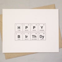 Happy Birthday Card Periodic Table of the Elements "hppy Birthdy" Bday ...