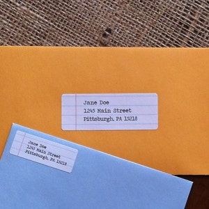 30 Notebook Paper Address Labels, Ruled Paper Labels for Response ...